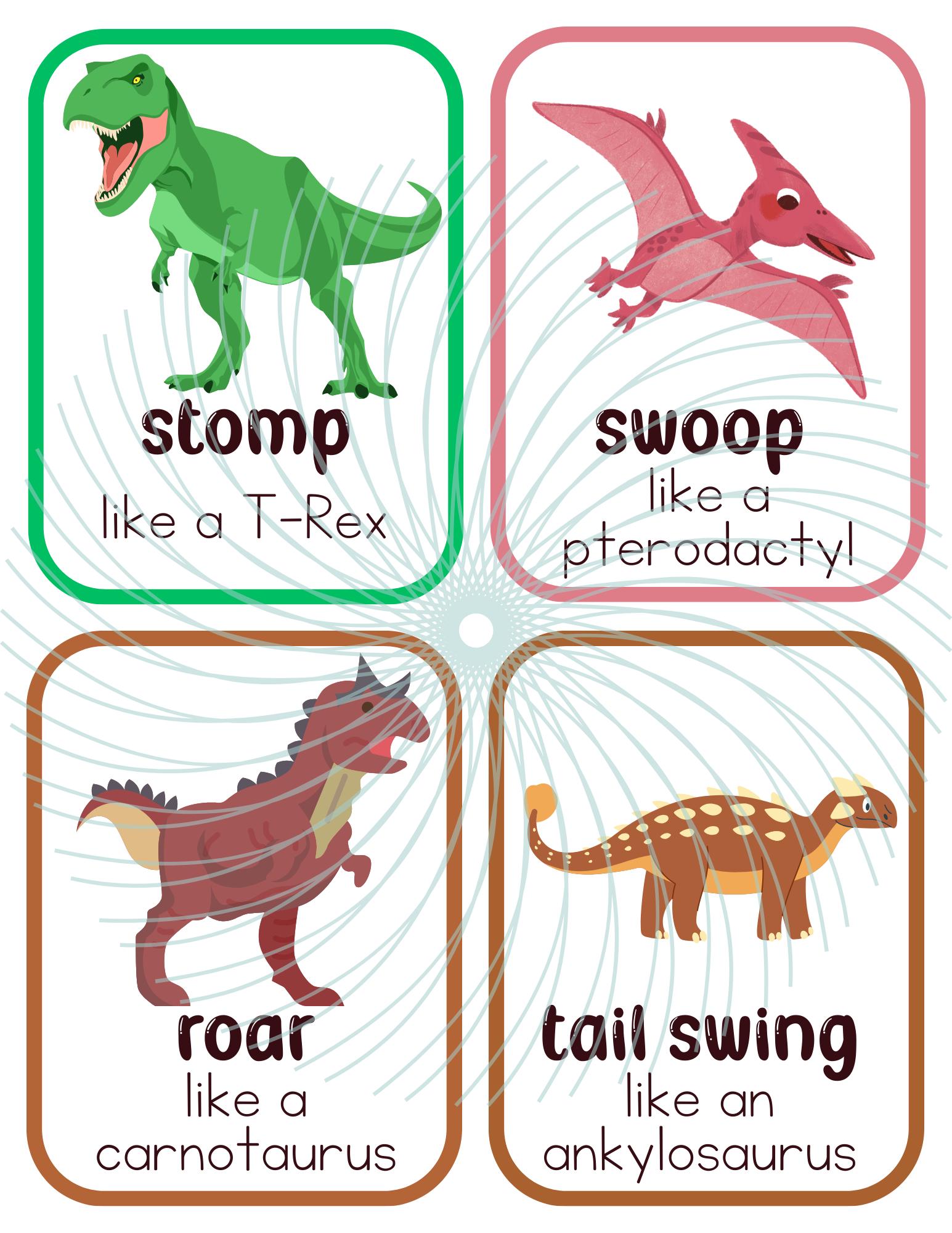 Movement Cards for Toddlers and Preschool Dinosaurs, Busy Activities ...