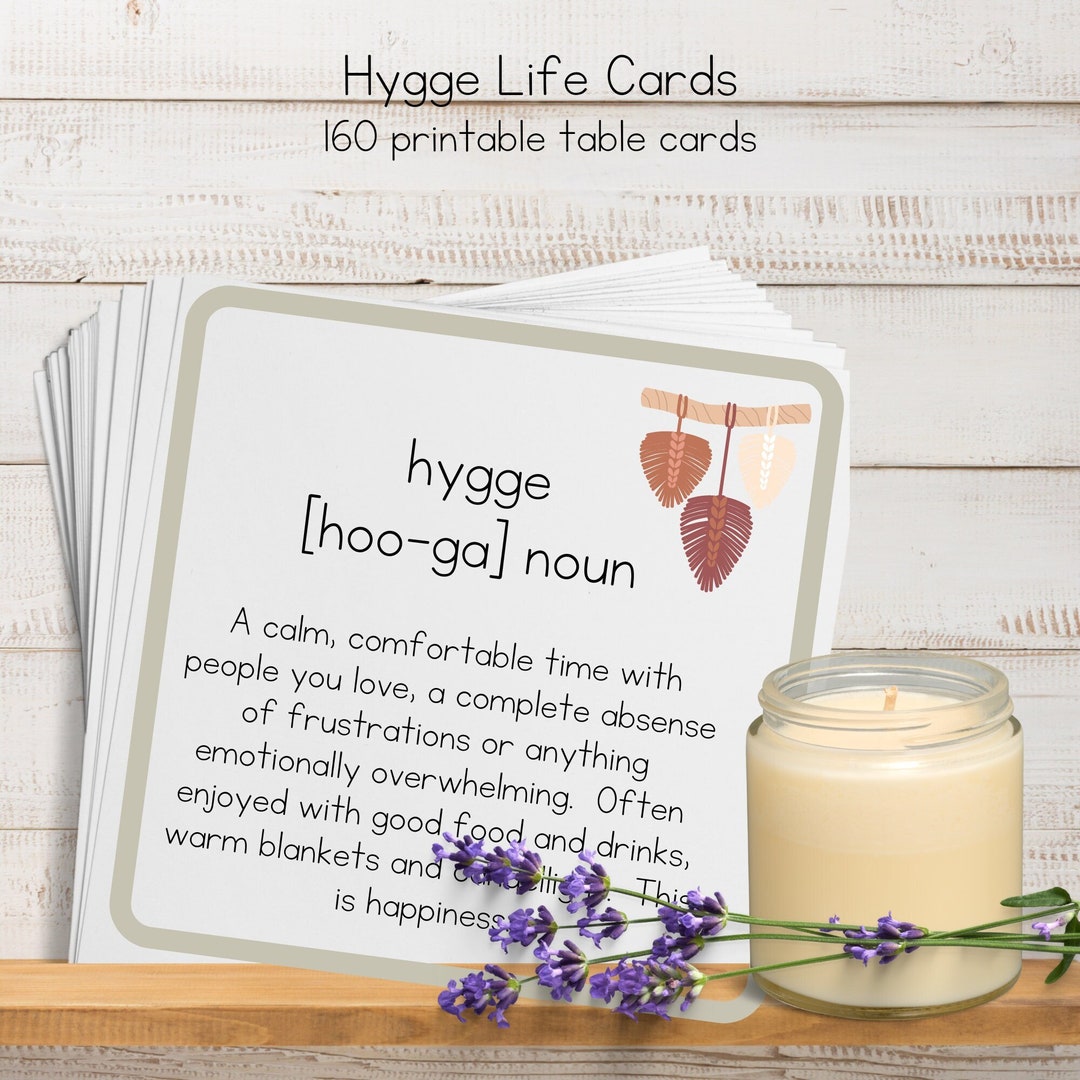 Hygge Life Cards, 60 Printable Table Cards, Danish Homestead, Scandi ...