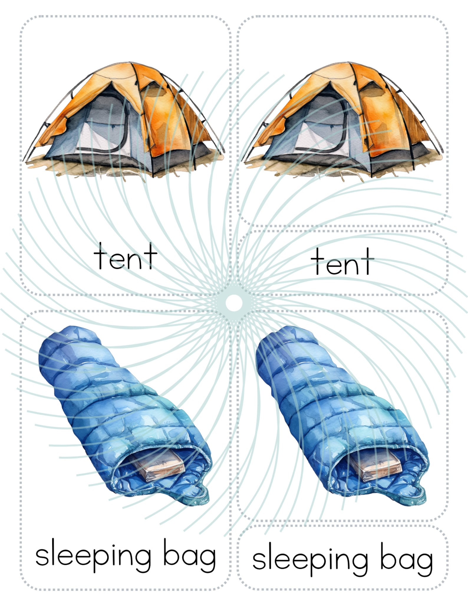 3 Part Cards - Camping Flash Cards, Sea, Montessori Flashcards ...