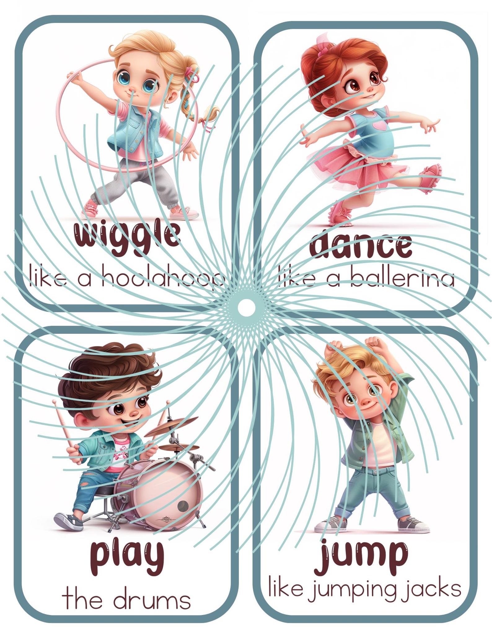 Movement Cards for Toddlers and Preschool Kids Get Moving, Busy ...