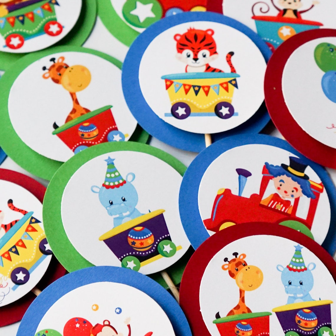 Circus Train Cupcake Toppers Cupcake Flags Cupcake Toothpick | Etsy