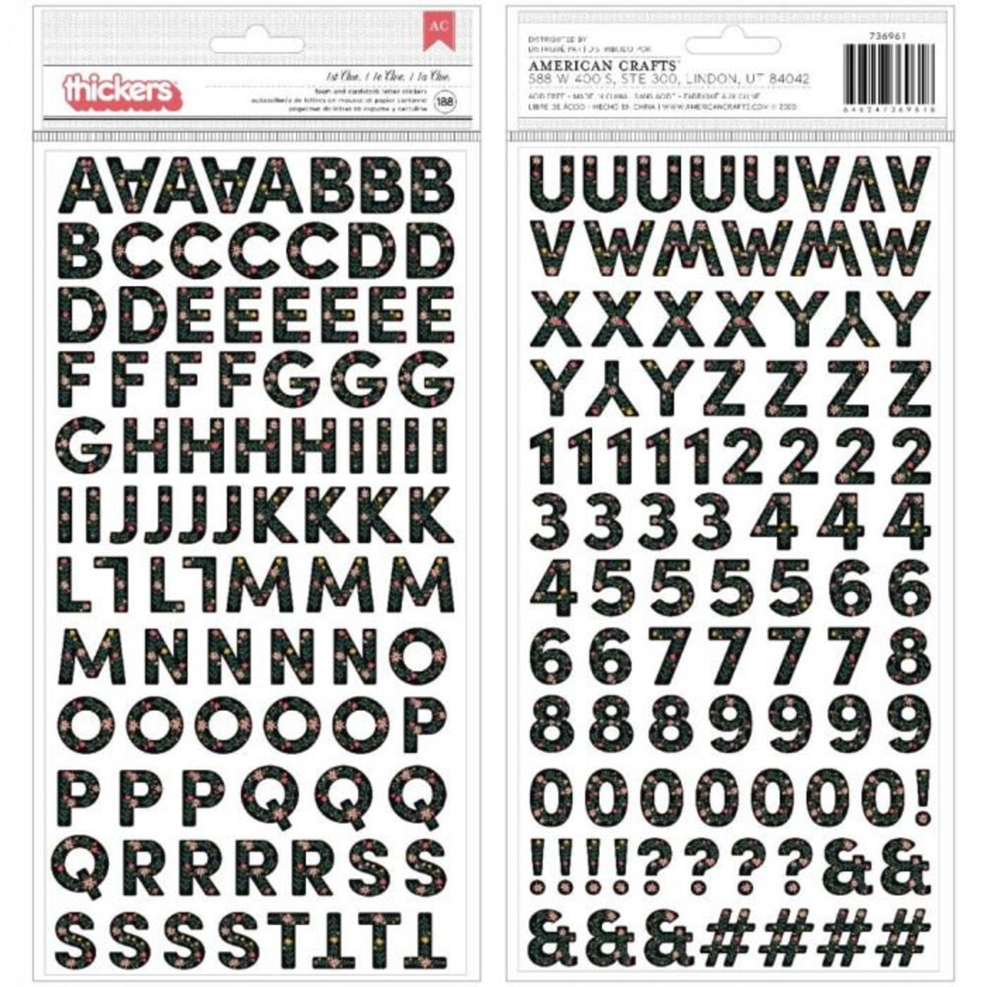 Thickers 1st AVE Alphabet Stickers by American Crafts 150 Pieces - Etsy