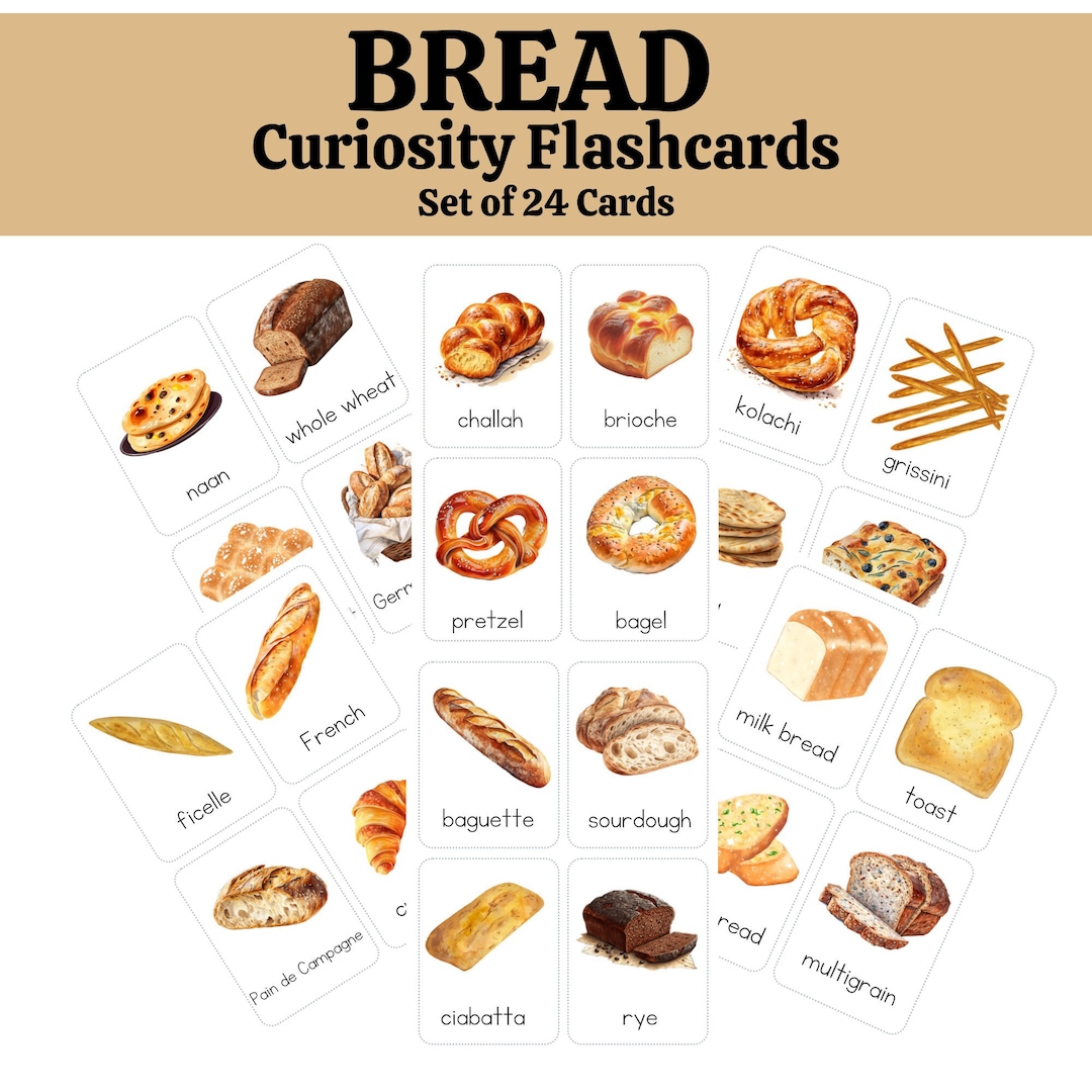 Flashcards - Breads, Curiosity Cards for the Growing Mind, Montessori ...