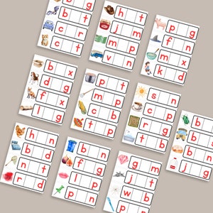 CVC Word Phonics Matching Cards Includes 40 Beginning, 40 Middle and 40 ...