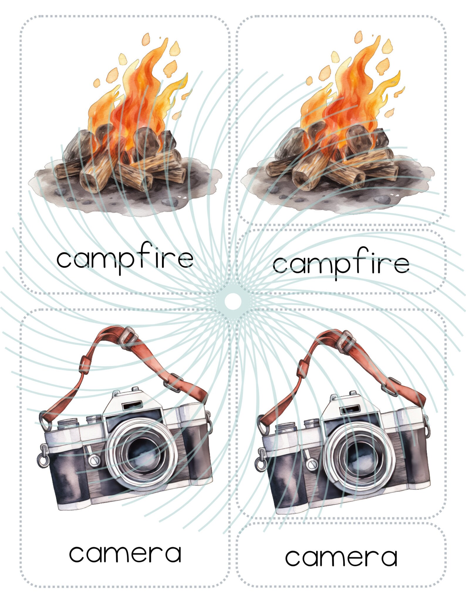 3 Part Cards - Camping Flash Cards, Sea, Montessori Flashcards ...