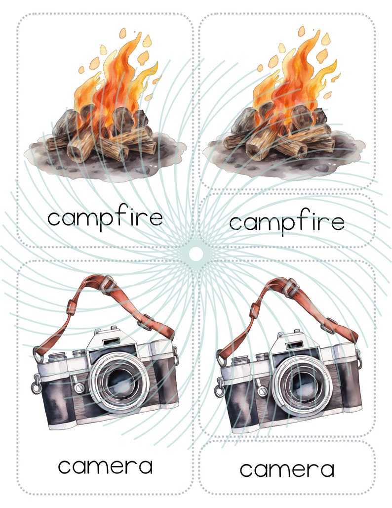 3 Part Cards - Camping Flash Cards, Sea, Montessori Flashcards ...