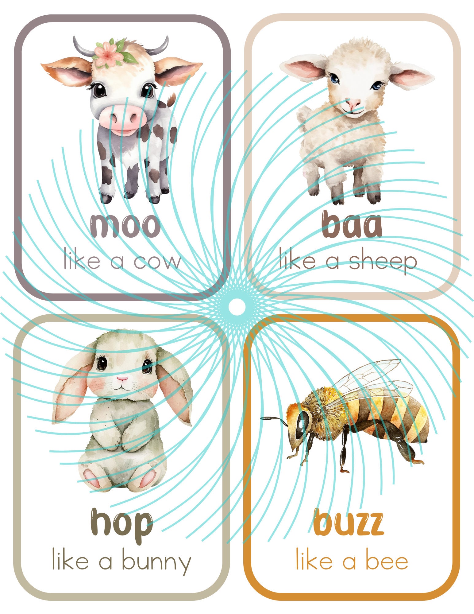Movement Cards for Toddlers and Preschool Farm Animals, Busy Activities ...