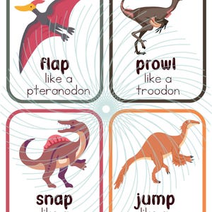 Movement Cards for Toddlers and Preschool Dinosaurs, Busy Activities ...