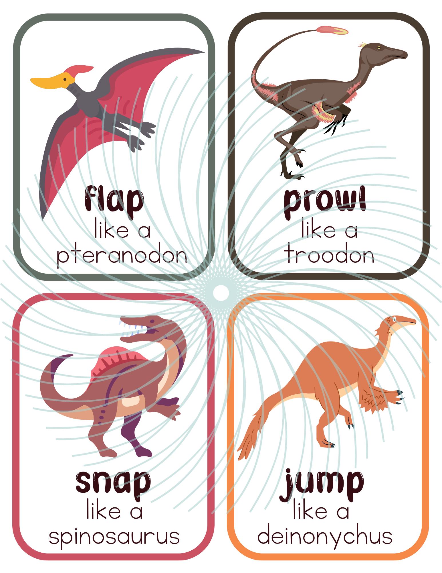 Movement Cards for Toddlers and Preschool Dinosaurs, Busy Activities ...