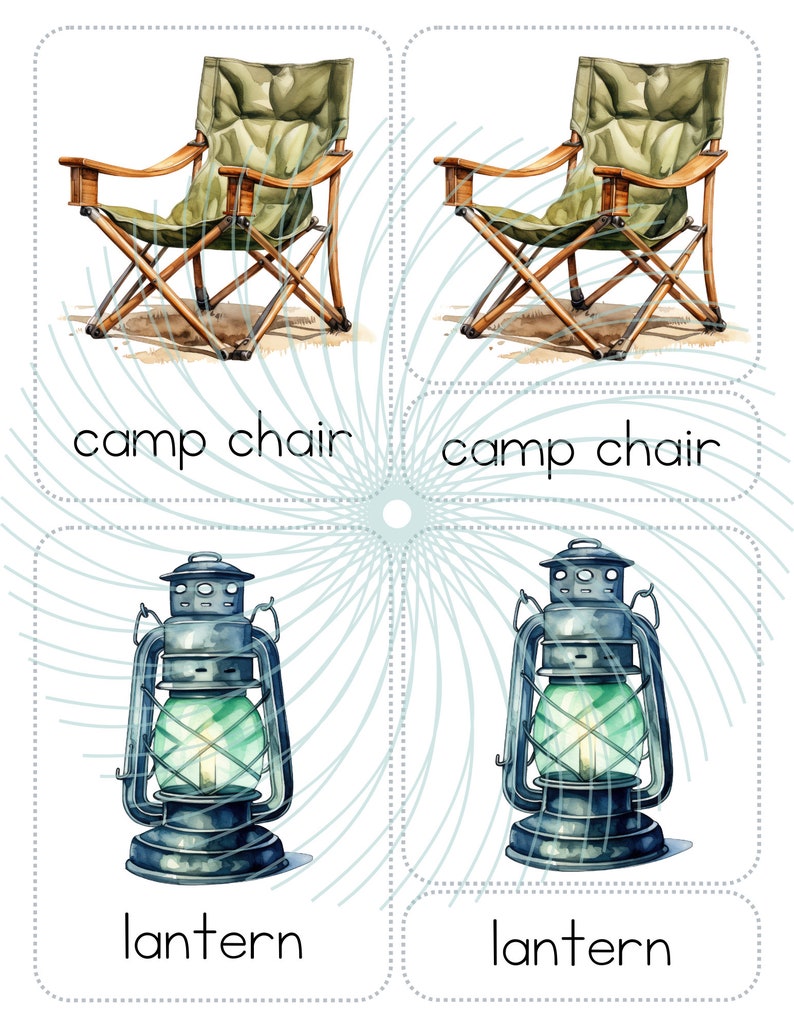 3 Part Cards - Camping Flash Cards, Sea, Montessori Flashcards ...