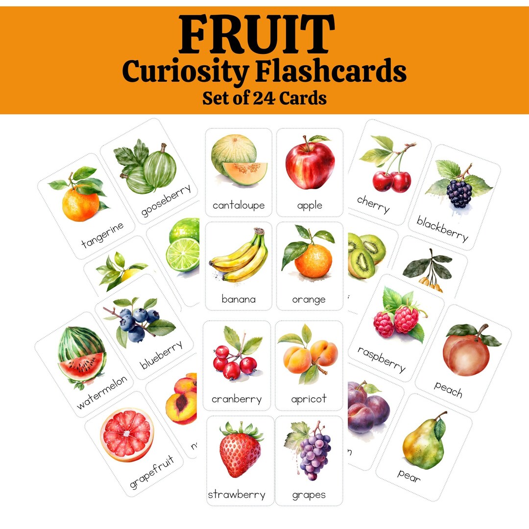 Flashcards - Fruit Curiosity Cards for the Growing Mind, Montessori ...
