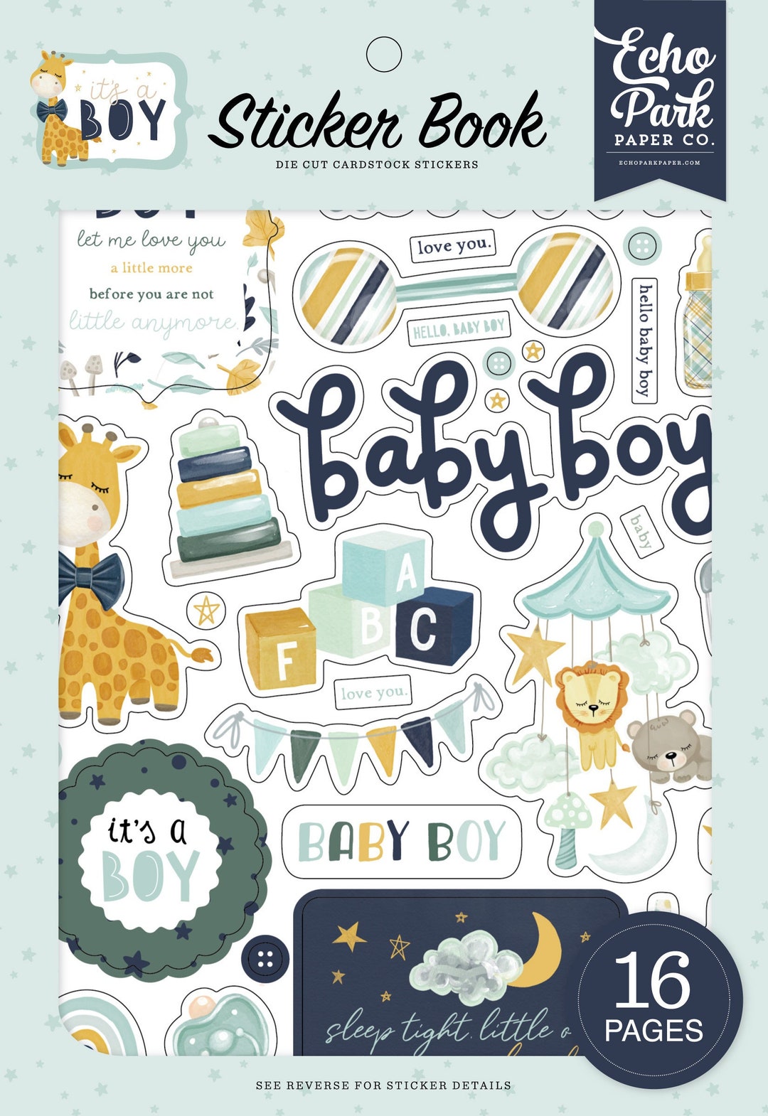 Echo Park IT'S A BOY Sticker Book for Scrapbooks, Cards, Teachers ...
