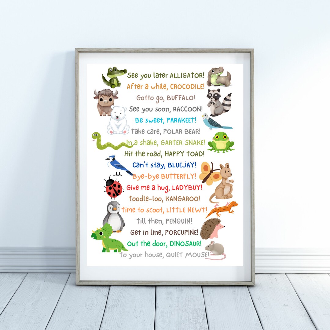 See You Later Alligator Poster for Toddler Playroom, Homeschool ...