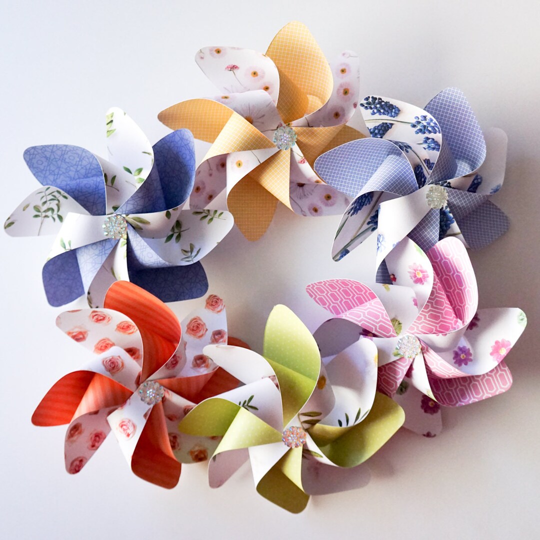 Pinwheels Petal Prints (530) With Straws Flowers - Set of 6 Beautiful ...