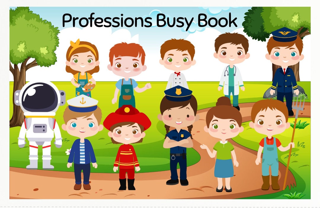 Professions Busy Book or Pages for Toddlers Travel Size Book Printable ...