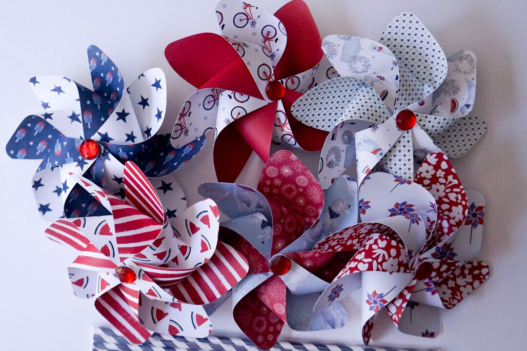 Pinwheels Fourth of July (883) With Straws Patriotic Independence Day ...