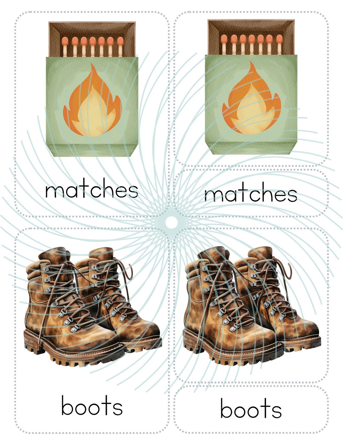 3 Part Cards - Camping Flash Cards, Sea, Montessori Flashcards ...
