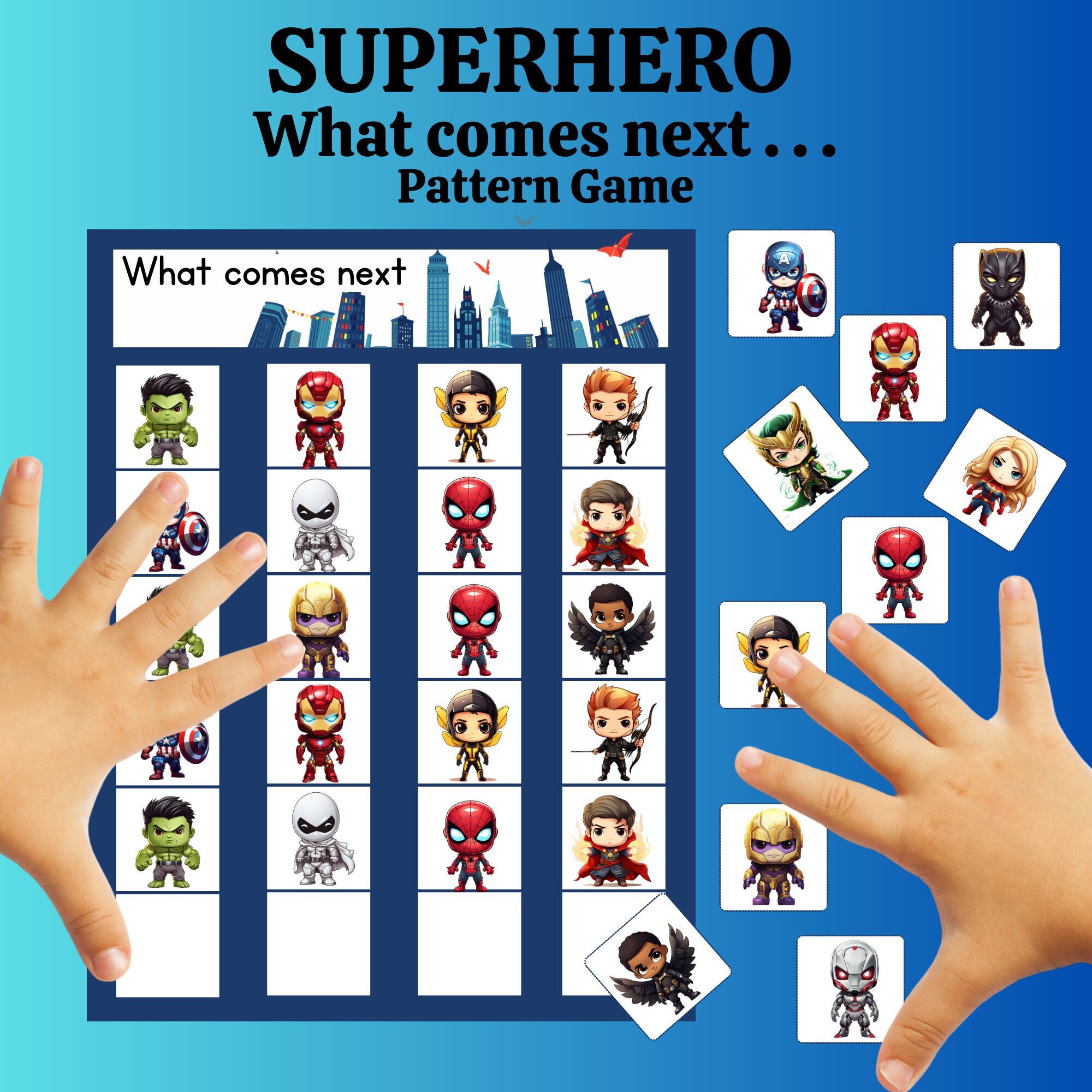 Superhero Lotto (bingo) for Toddlers and Preschool Busy Activities, Fun ...