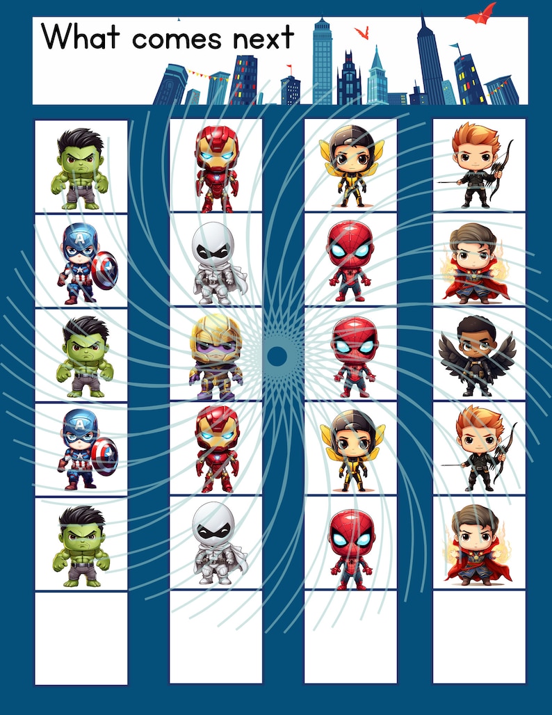 Superhero Lotto (bingo) for Toddlers and Preschool Busy Activities, Fun ...