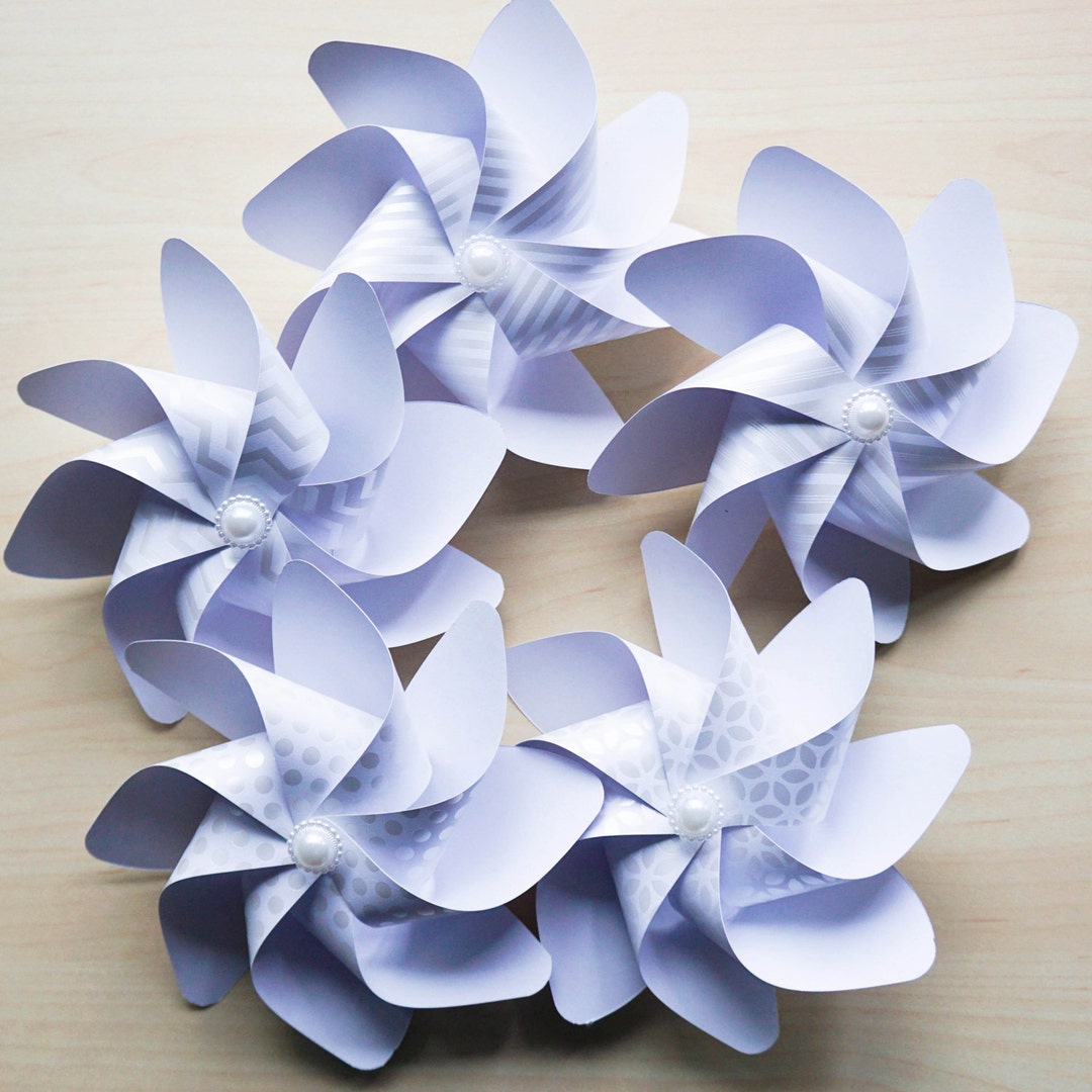 Pinwheels White on White 418 Set of 5 Beautiful Double - Etsy