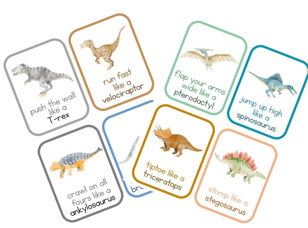 Movement Cards for Toddlers and Preschool Dinosaur, Busy Activities ...