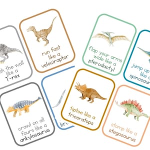Movement Cards for Toddlers and Preschool Dinosaur, Busy Activities ...