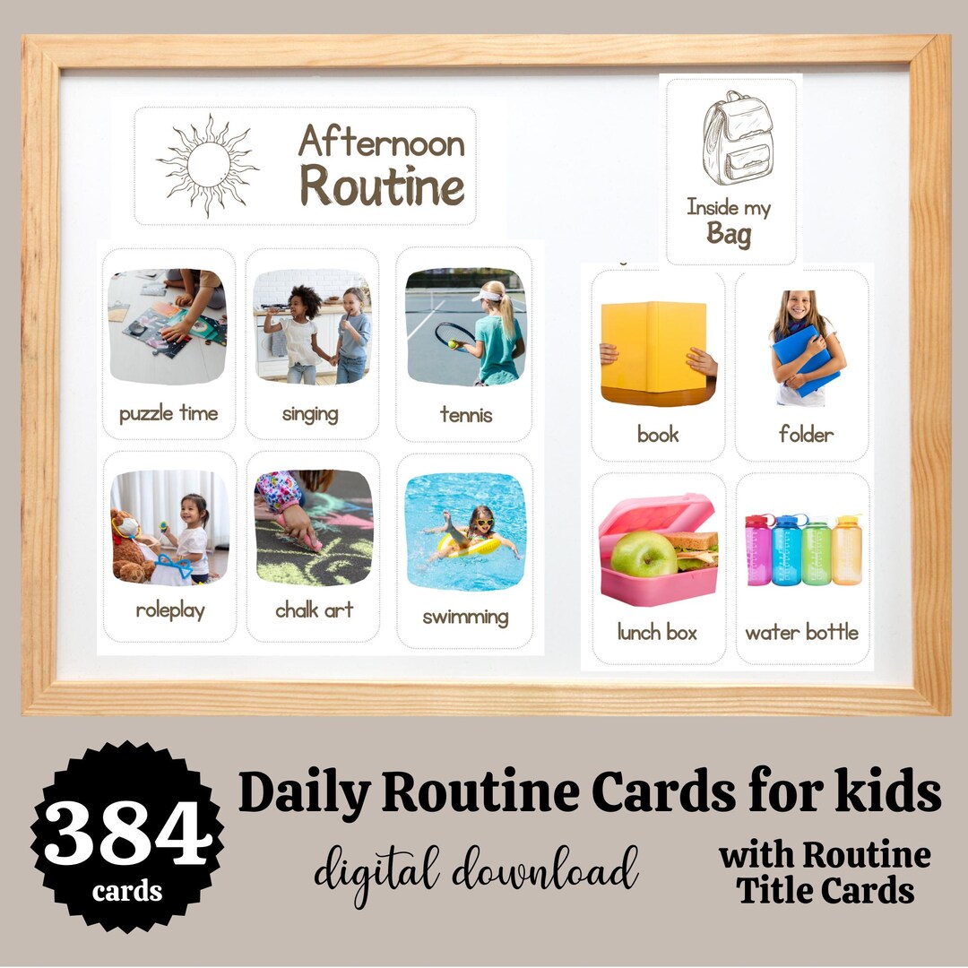 Daily Routine Cards - Activities, Chores, School, Holiday Events ...
