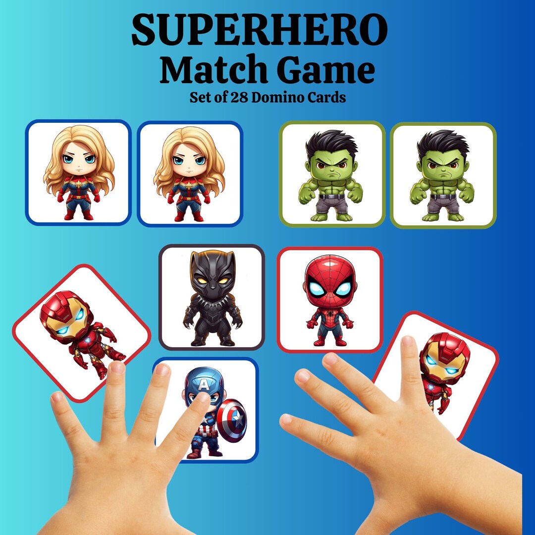 Superhero Match Game for Toddlers and Preschool Busy Activities, Fun ...