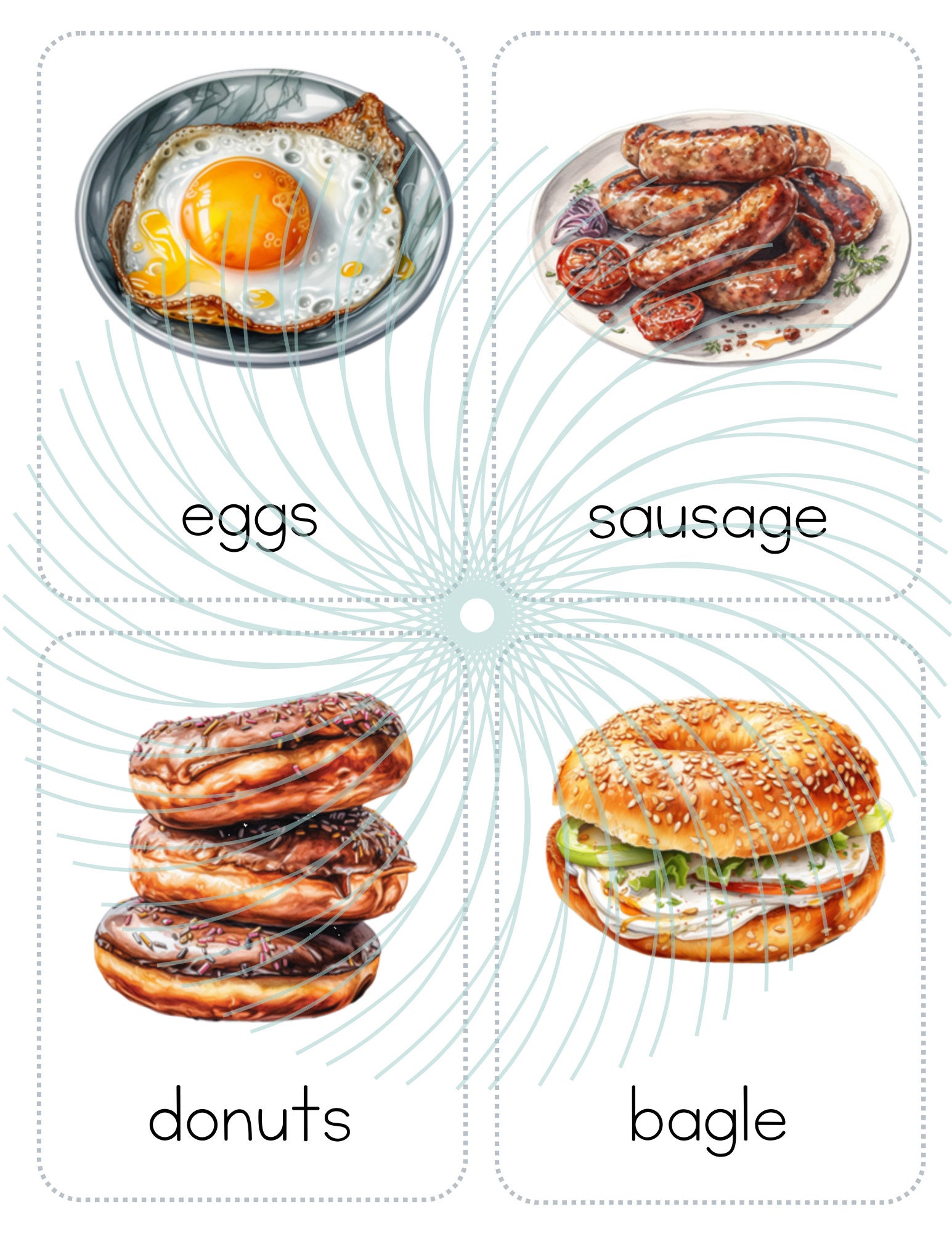 Flashcards - Breakfast Foods, Curiosity Cards for the Growing Mind ...