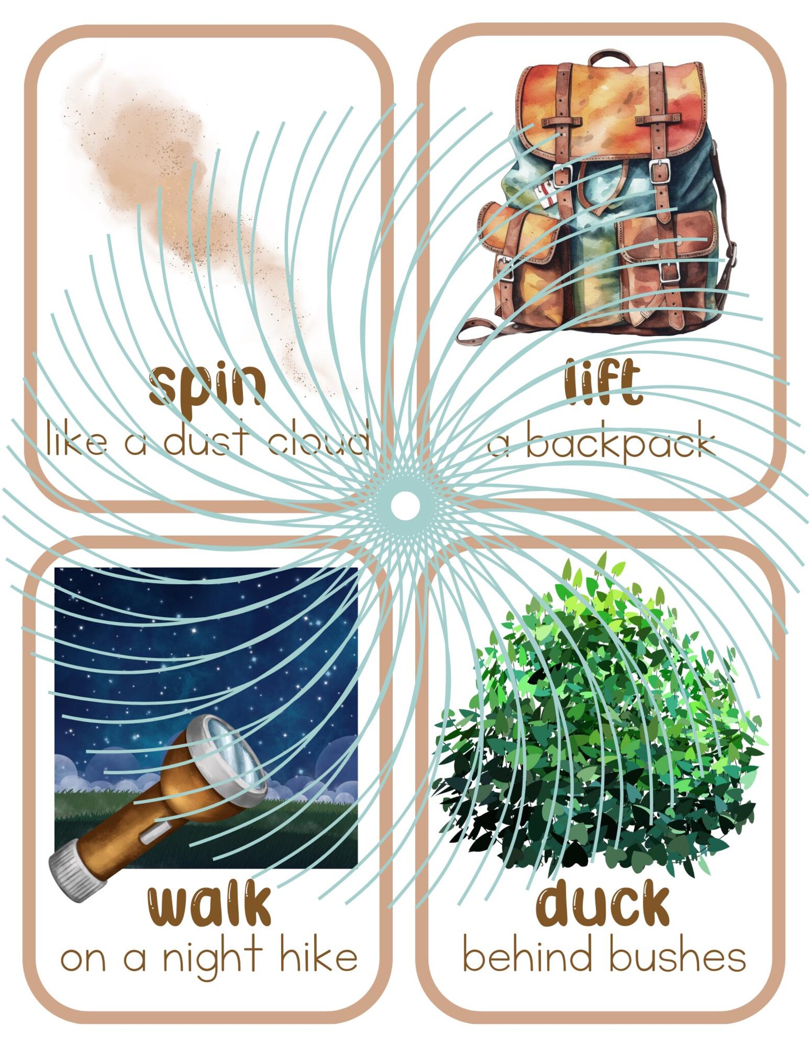 Movement Cards Outdoors and Camping for Toddlers and Preschool, Busy ...