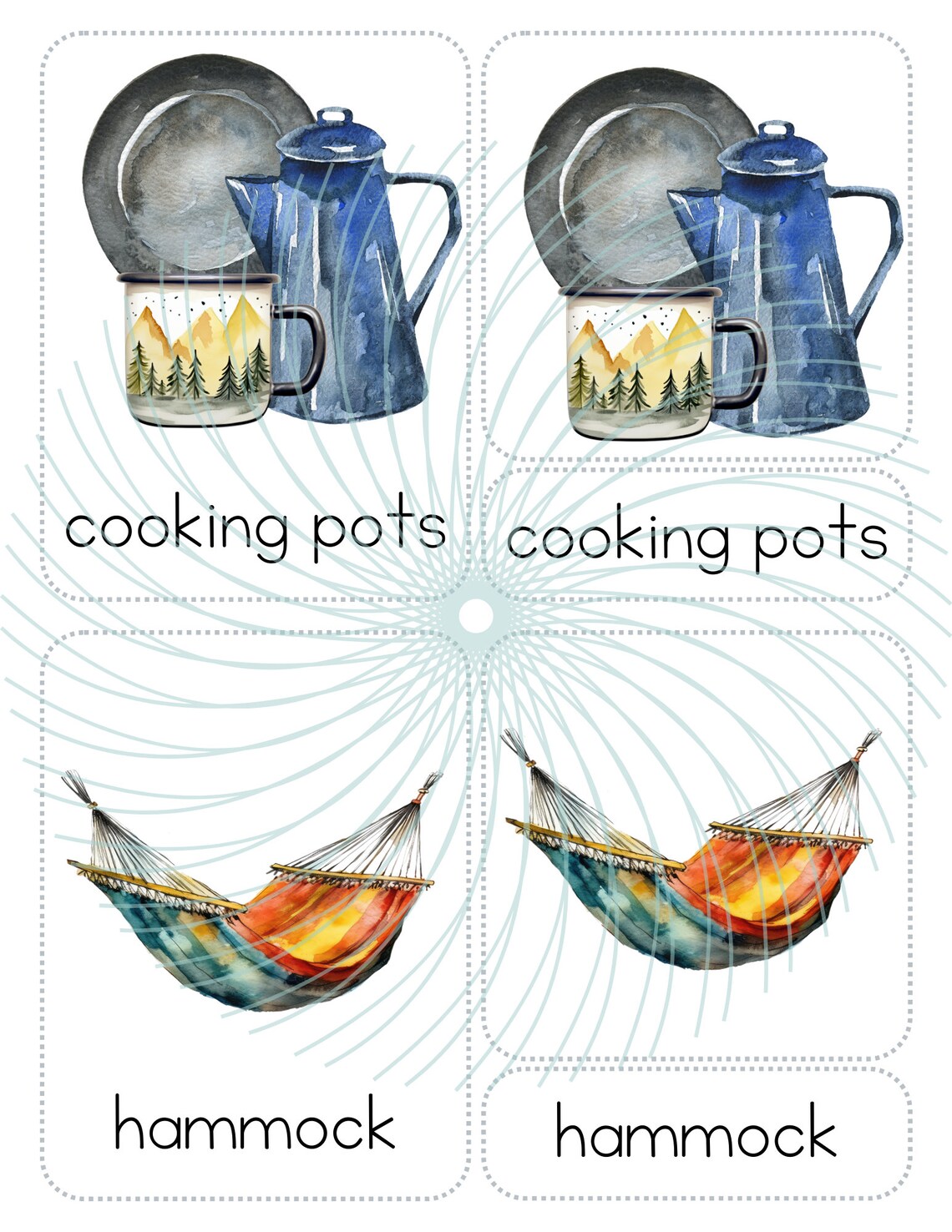 3 Part Cards - Camping Flash Cards, Sea, Montessori Flashcards ...
