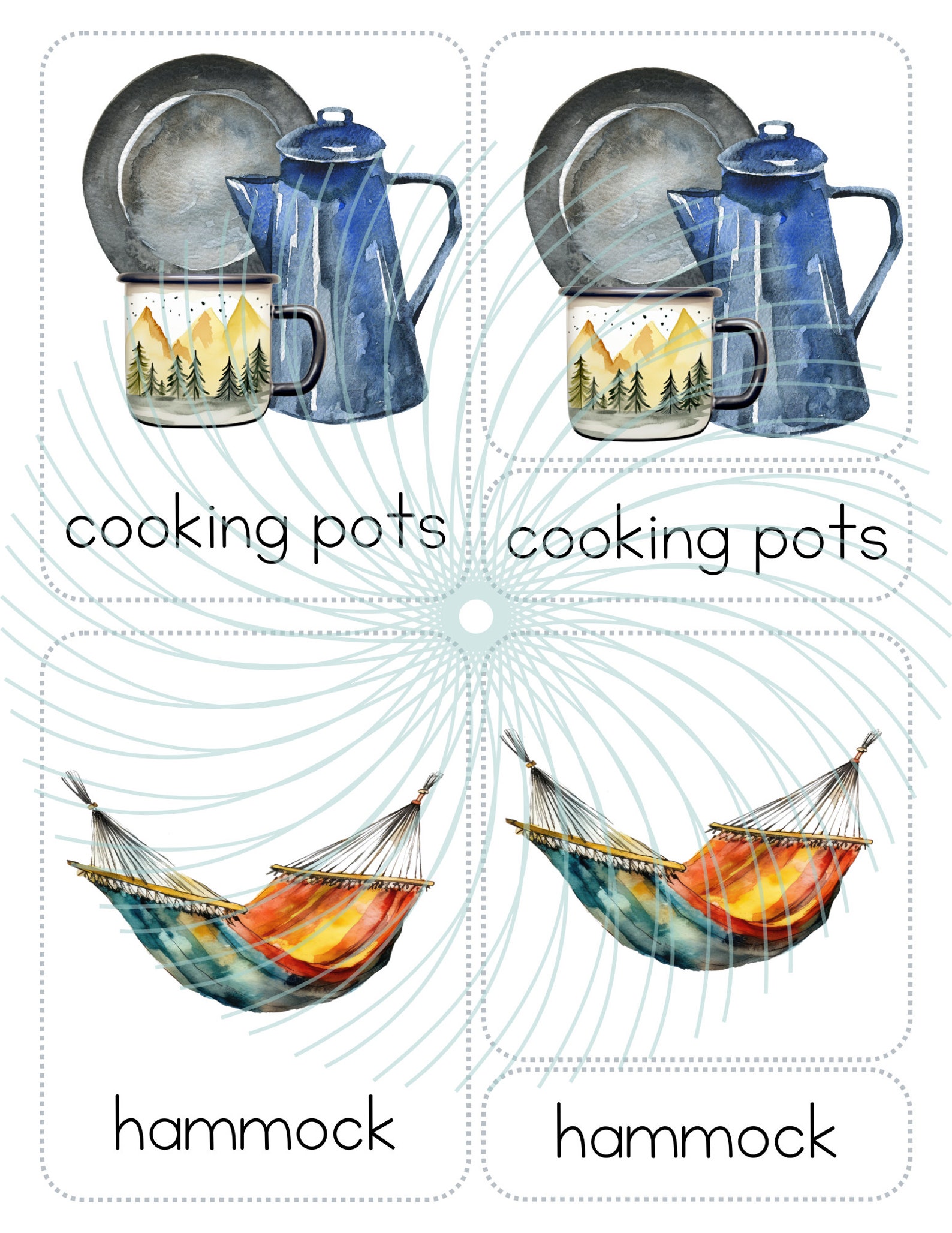 3 Part Cards - Camping Flash Cards, Sea, Montessori Flashcards ...