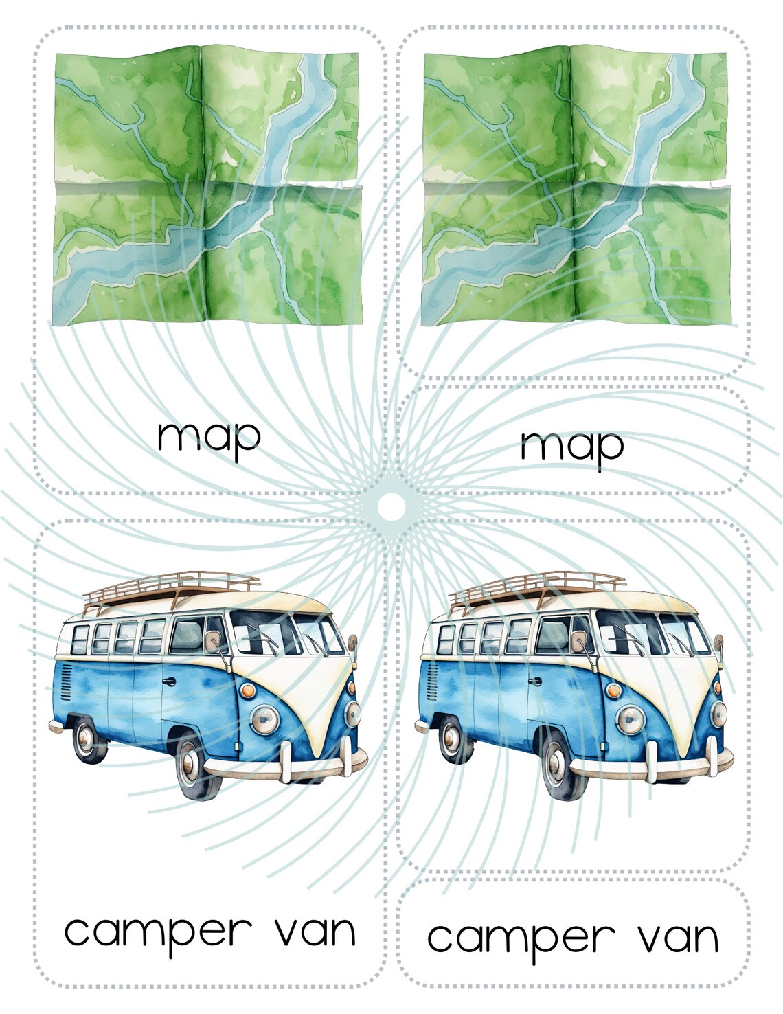 3 Part Cards - Camping Flash Cards, Sea, Montessori Flashcards ...