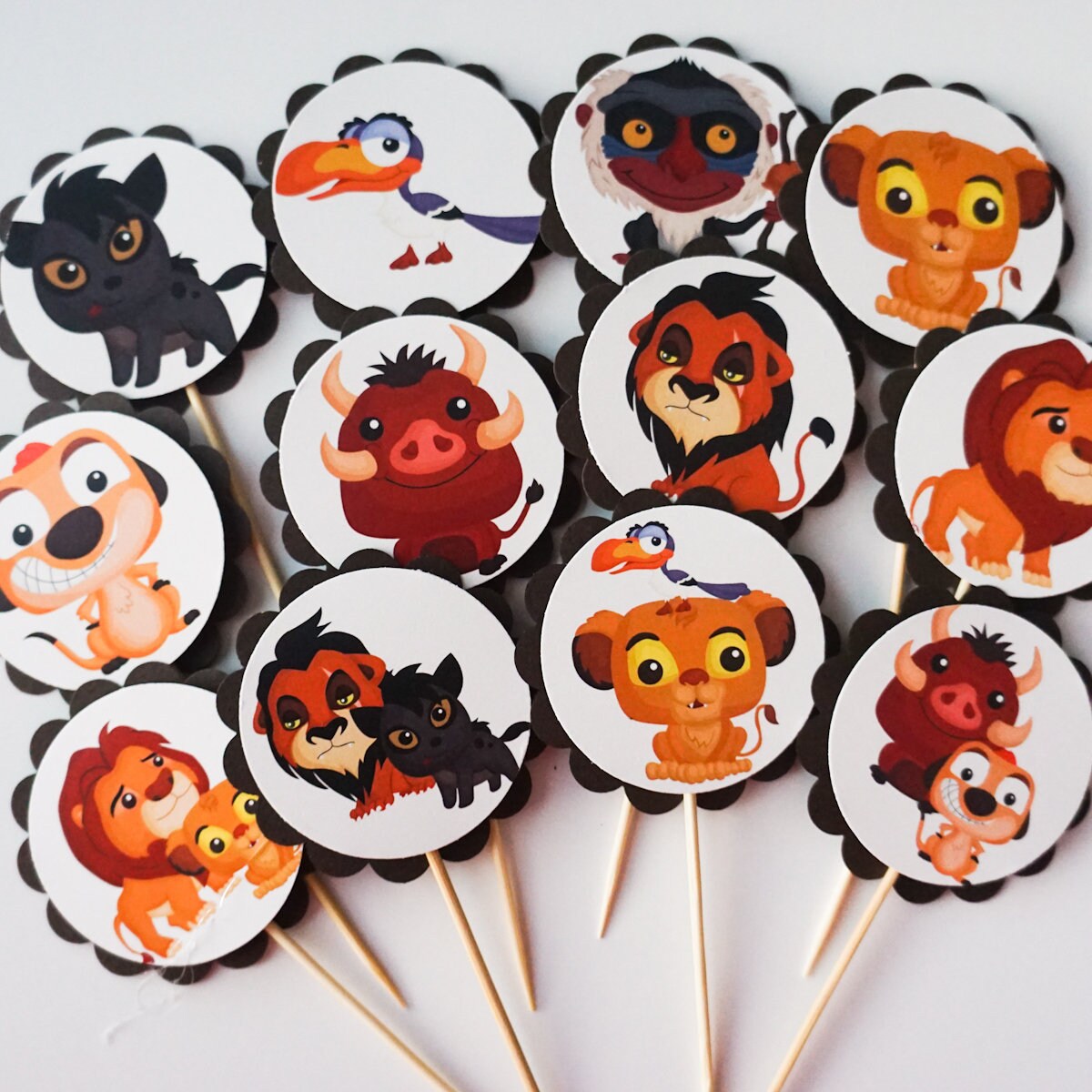 Lion King Cupcake Toppers Simba Pumba Mufasa Scar Zazu | Etsy