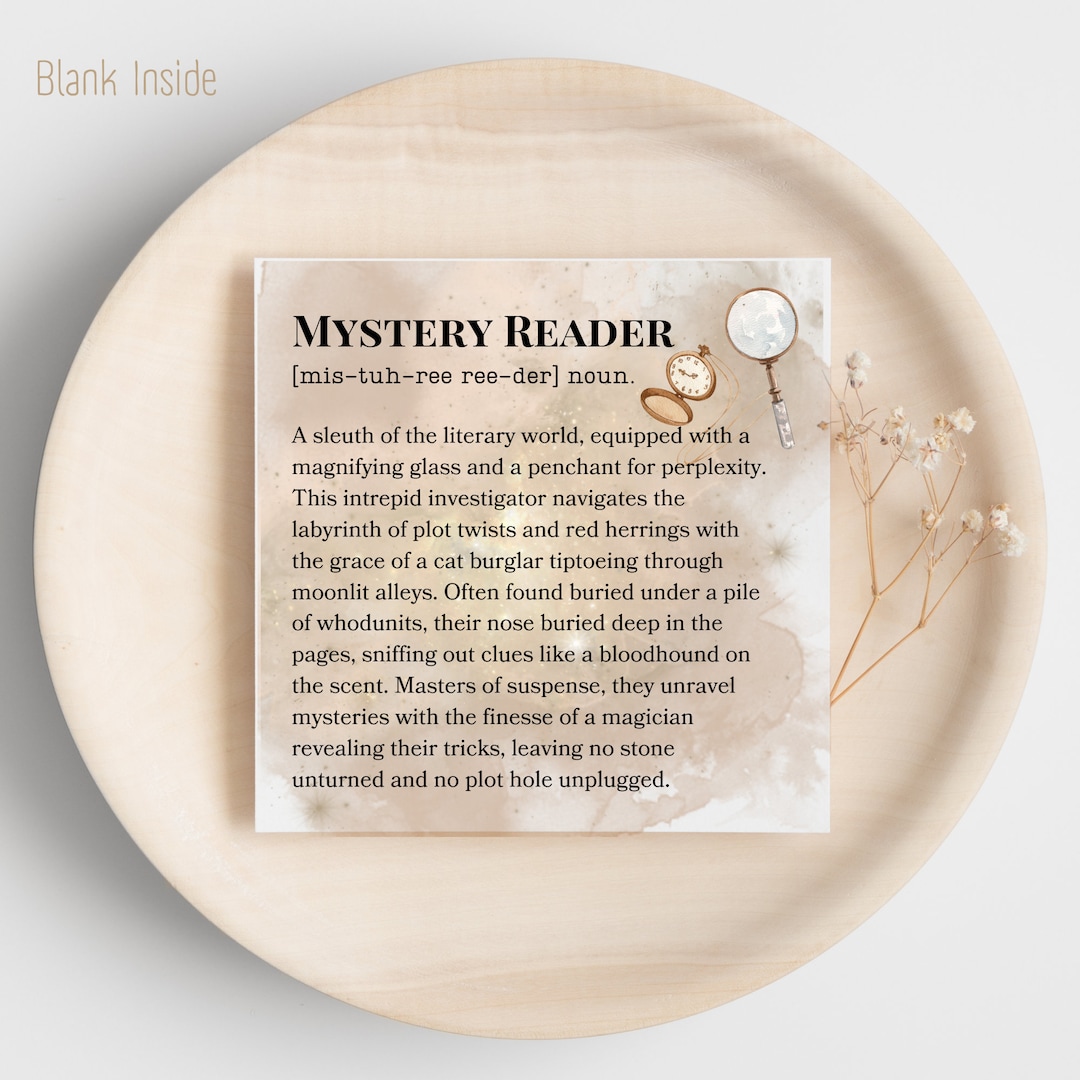 Card - Mystery Reader - Perfect for Any Book Lover. Digital Download ...