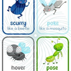 Movement Cards Bugs for Toddlers and Preschool, Busy Activities, Fun ...