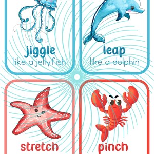 Movement Cards for Toddlers and Preschool Ocean Animals, Busy ...
