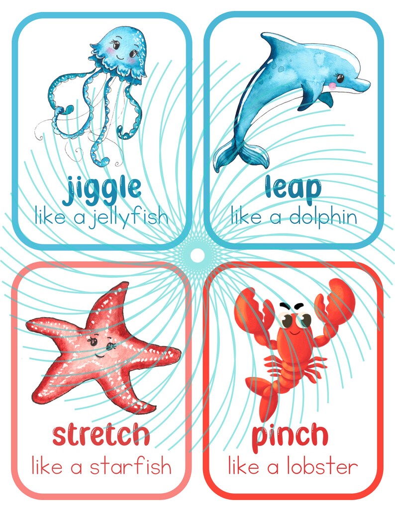 Movement Cards for Toddlers and Preschool Ocean Animals, Busy ...