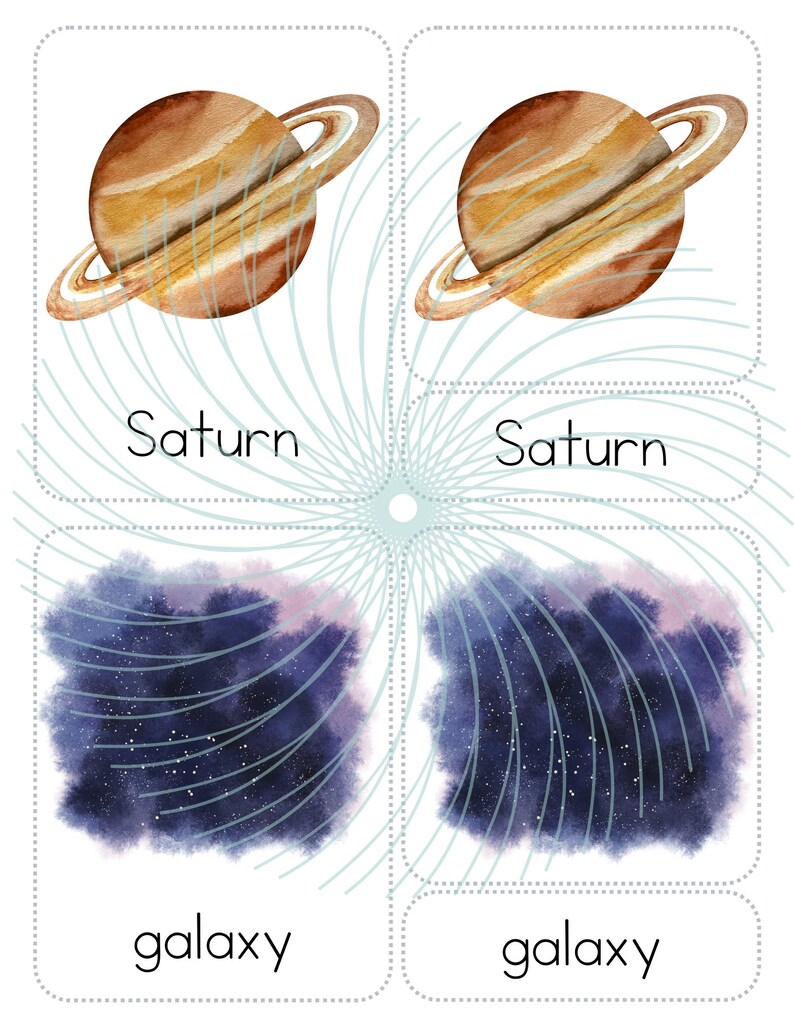 3 Part Cards - Space - Flash Cards, Planets Solar System Montessori ...