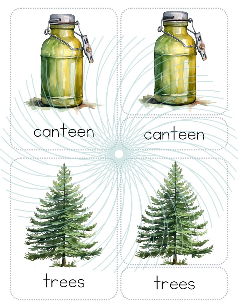 3 Part Cards - Camping Flash Cards, Sea, Montessori Flashcards ...