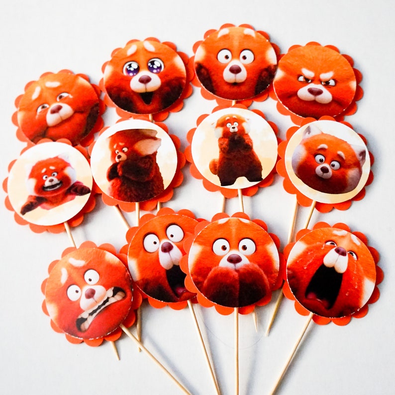 TURNING RED Cupcake Toppers Emotions Feelings Adorable - Etsy