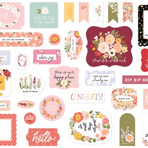 Carta Bella Flora No. 5 Collection Set of 2 Items, Ephemera and Frames ...