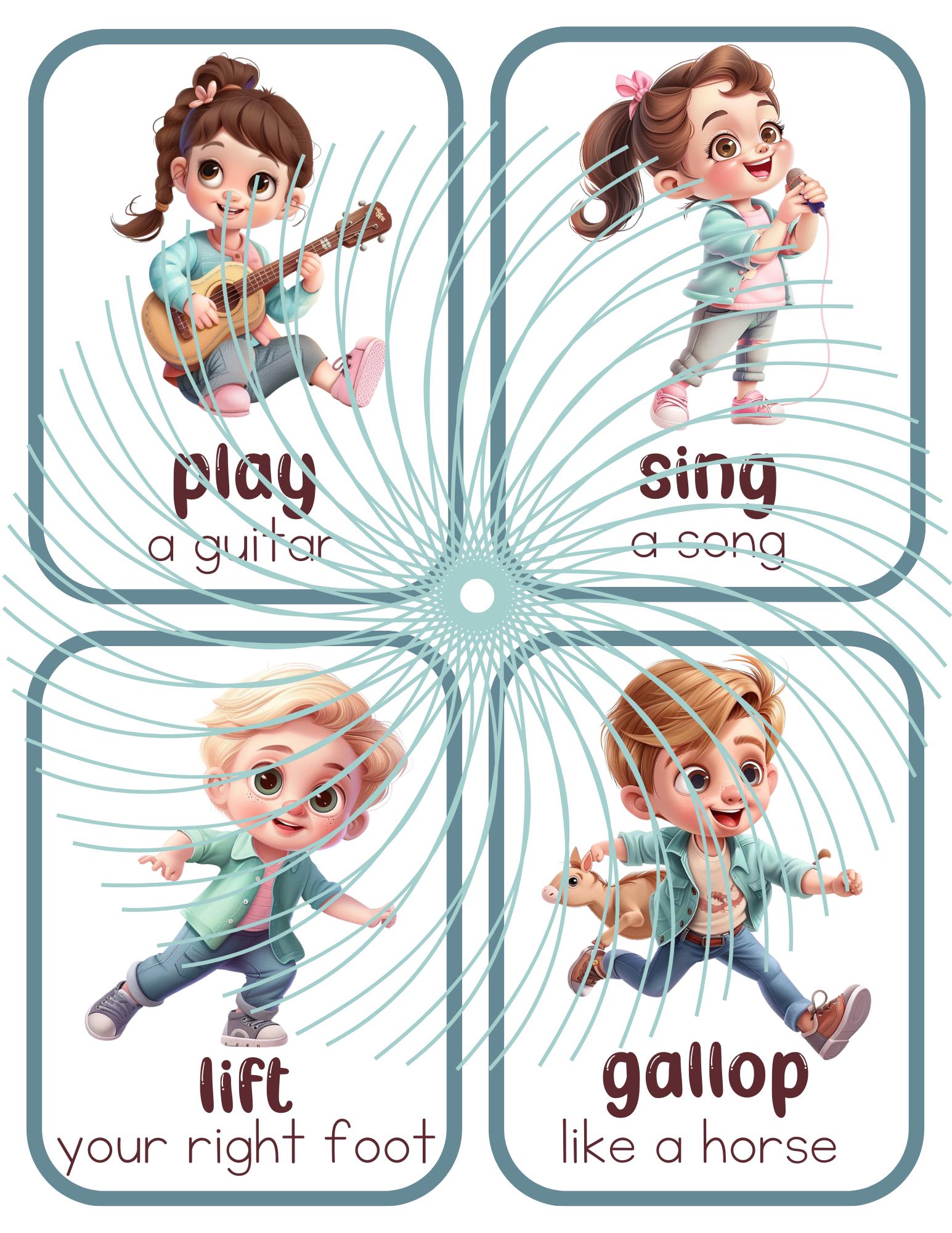 Movement Cards for Toddlers and Preschool Kids Get Moving, Busy ...