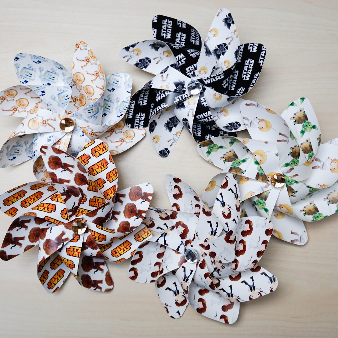 Pinwheels Star Wars 125 With Straws Set of 5 Beautiful Double Spinners Bright Colors, Beautiful ...