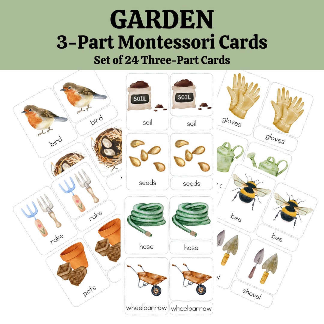 3 Part Cards - Garden - Flash Cards, Sea, Montessori Flashcards ...