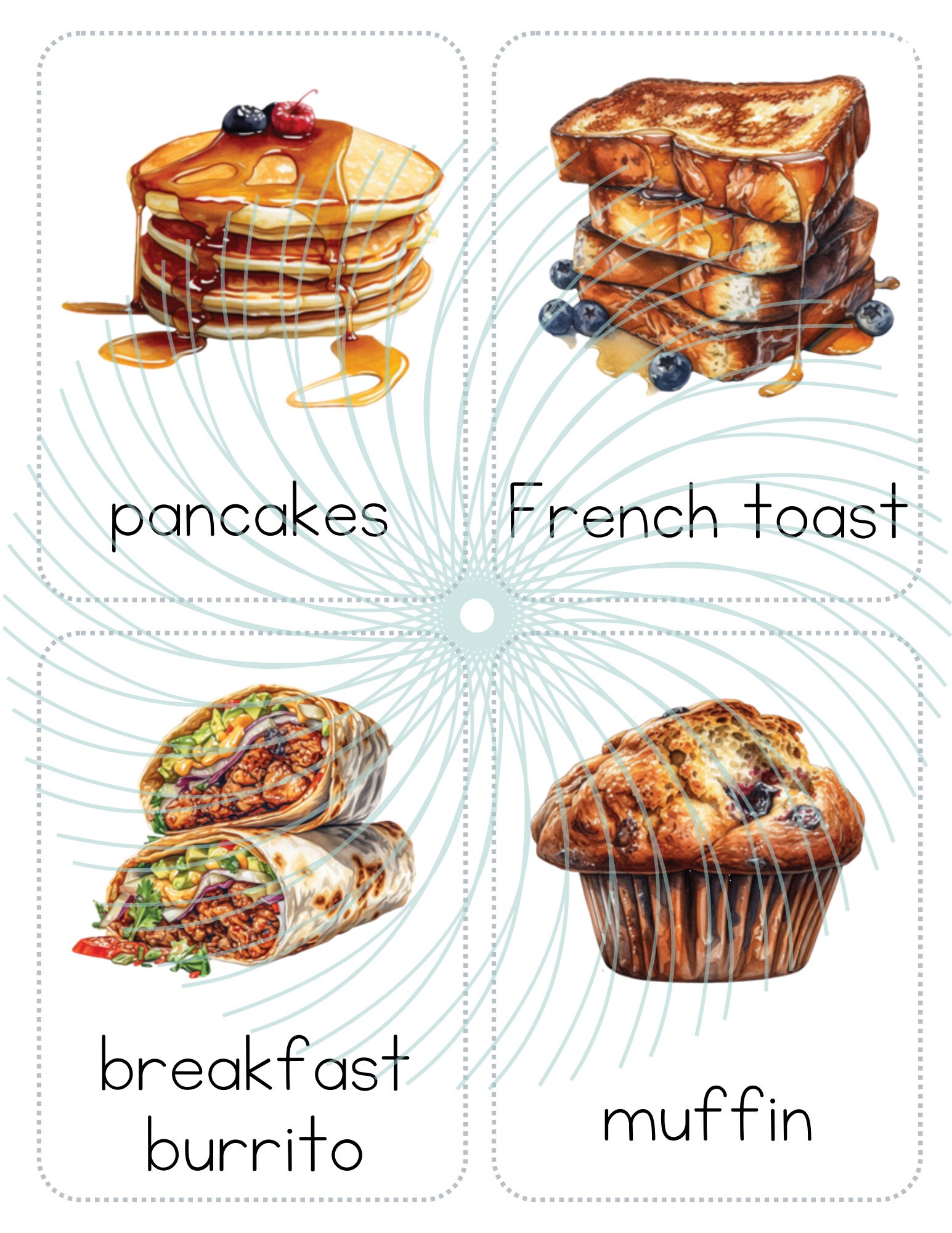 Flashcards - Breakfast Foods, Curiosity Cards for the Growing Mind ...