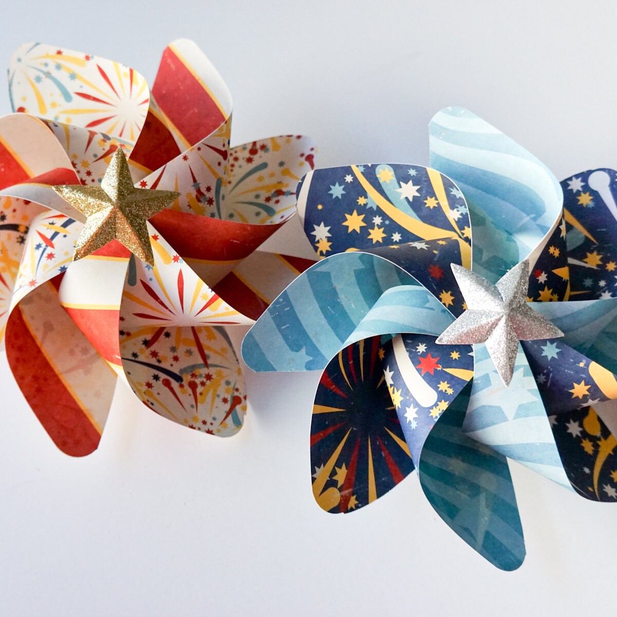 Pinwheels Fireworks Fourth of July 873 Set of 6 Independence | Etsy