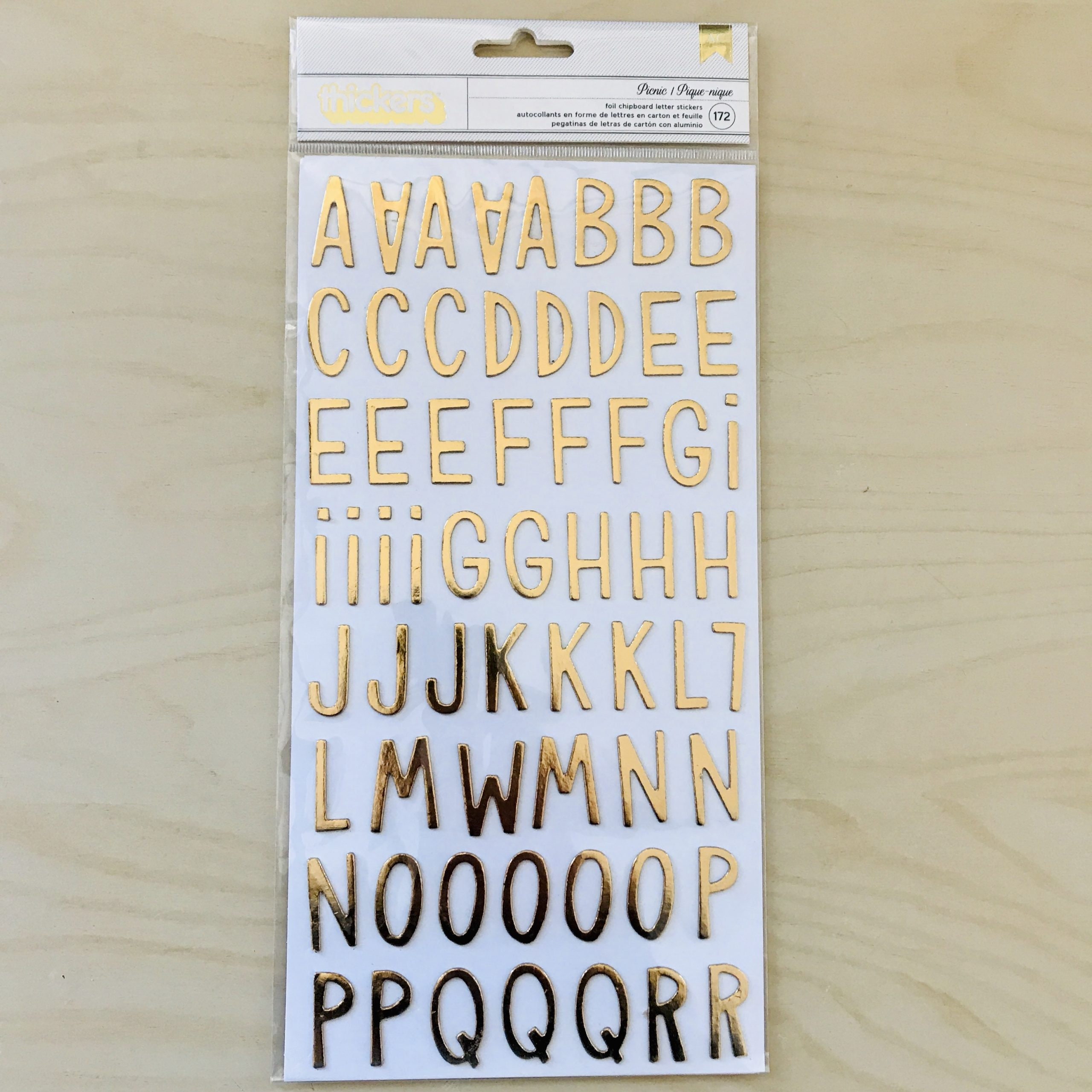 Thickers PICNIC All Gold Alphabet Stickers by American Crafts - Etsy