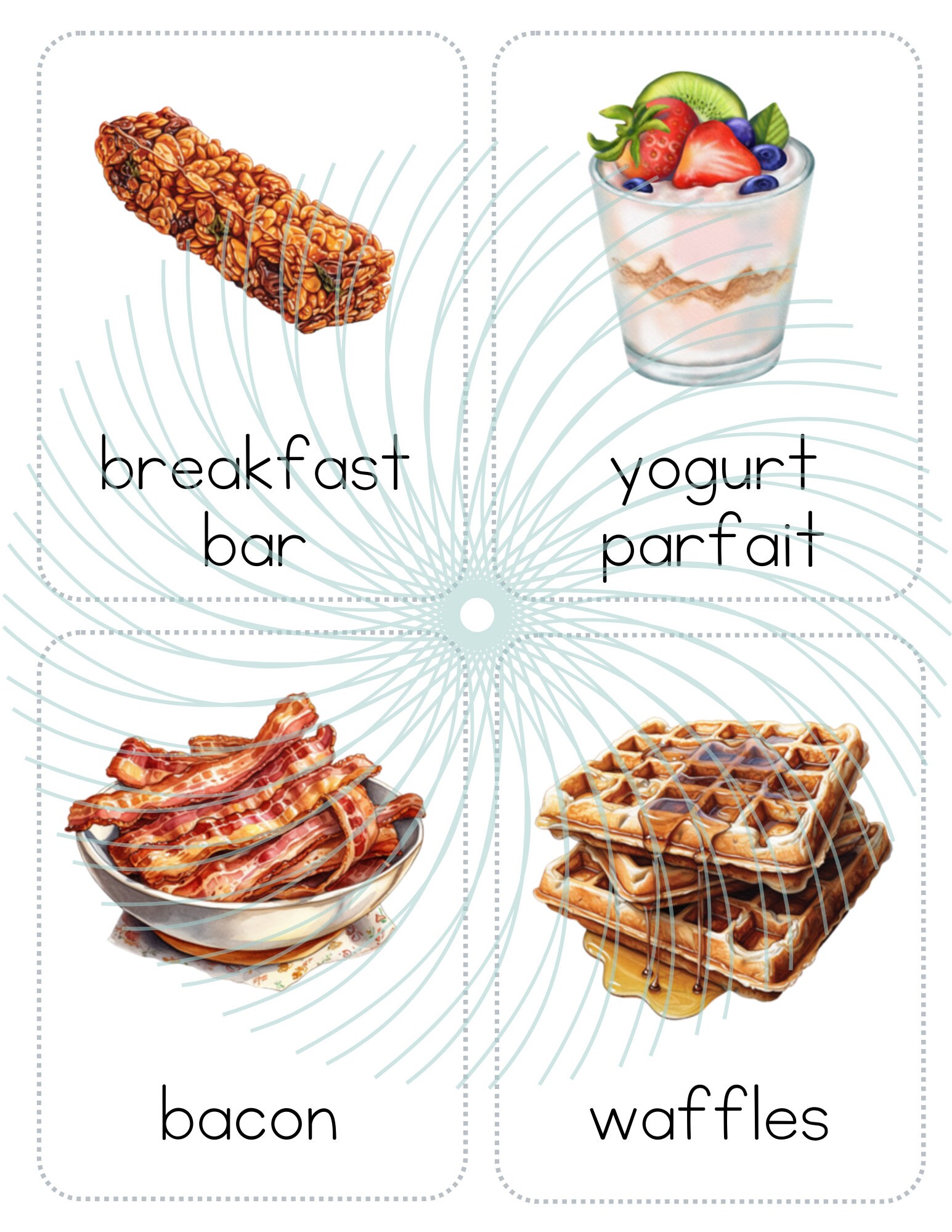 Flashcards - Breakfast Foods, Curiosity Cards for the Growing Mind ...