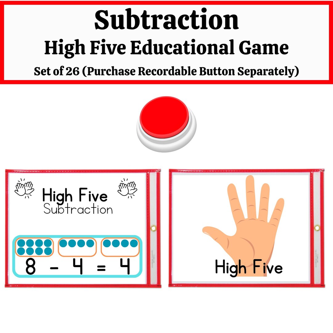 Basic Subtraction to 8 Sound Game (button Optional) for the Growing ...